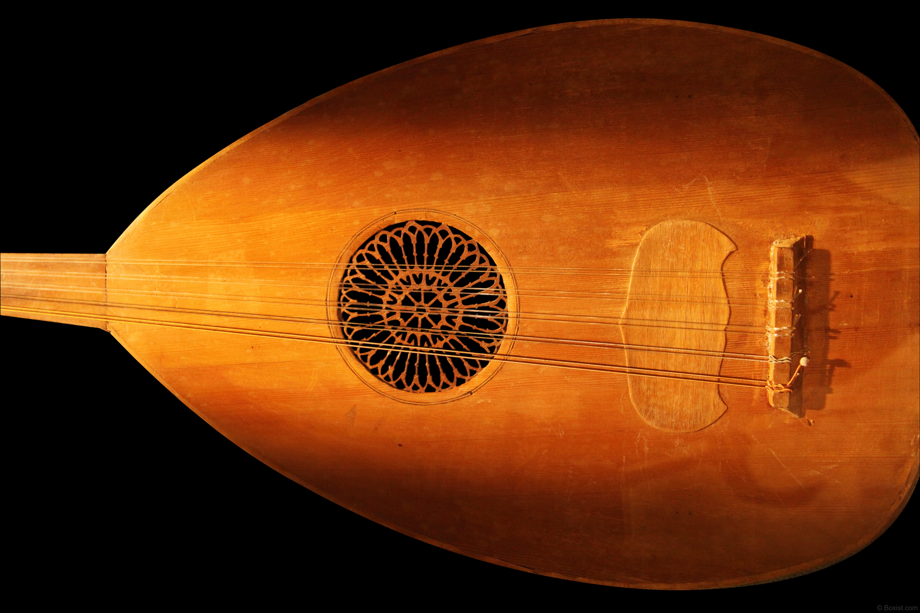 Vintage Antique Musical Oud On Black Background / Stock Photo - Sam ...
